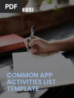 Common App Activities List Template | PDF