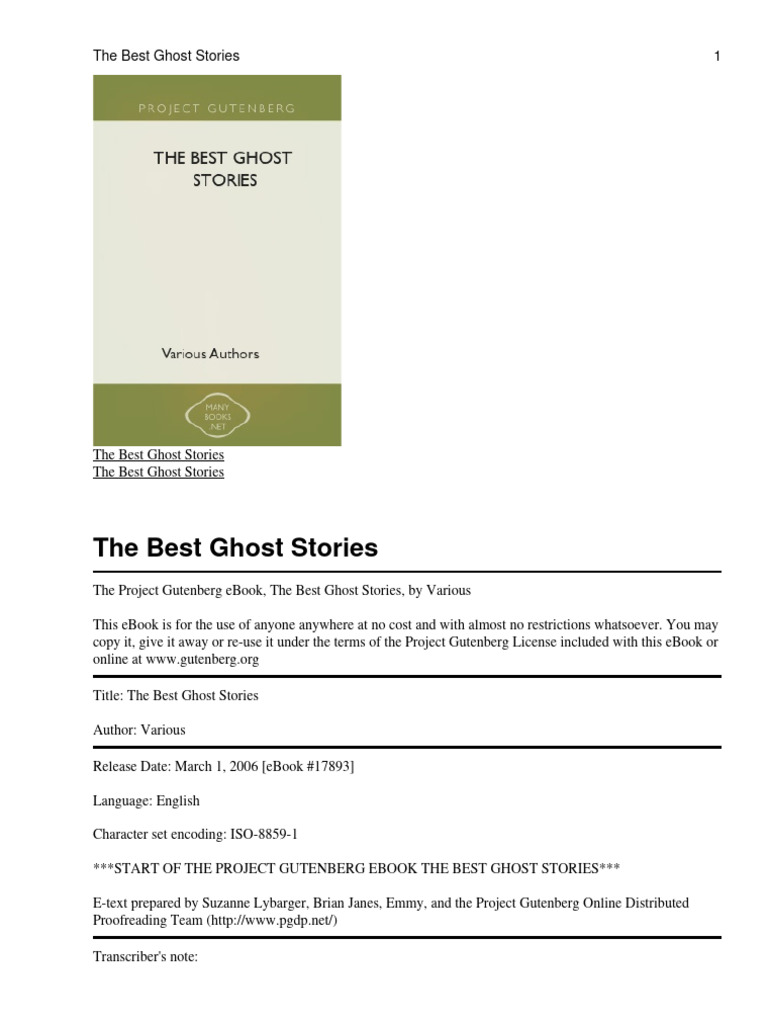 The Best Ghost Stories | PDF
