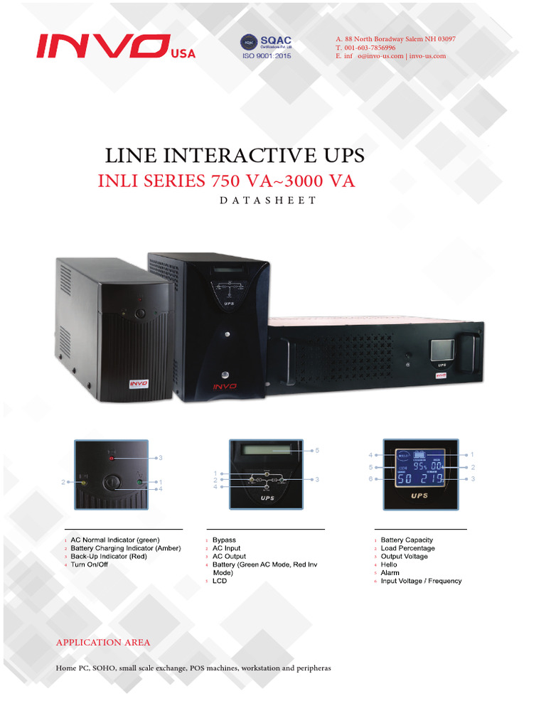 Ups Invo UAE-compressed-0.75 - 3 KVA | PDF | Mains Electricity | Power Inverter