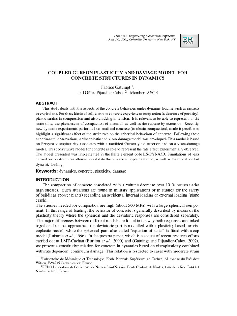 2002-Gurson Porous Damage Coupling | PDF | Fracture | Stress (Mechanics)