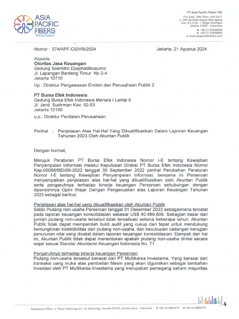 074 2024 Penjelasan Opini WDP LKT 2023 | PDF