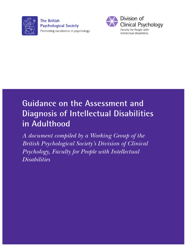 Guidance On The Assessment and Diagnosis of Intellectual Disabilities ...