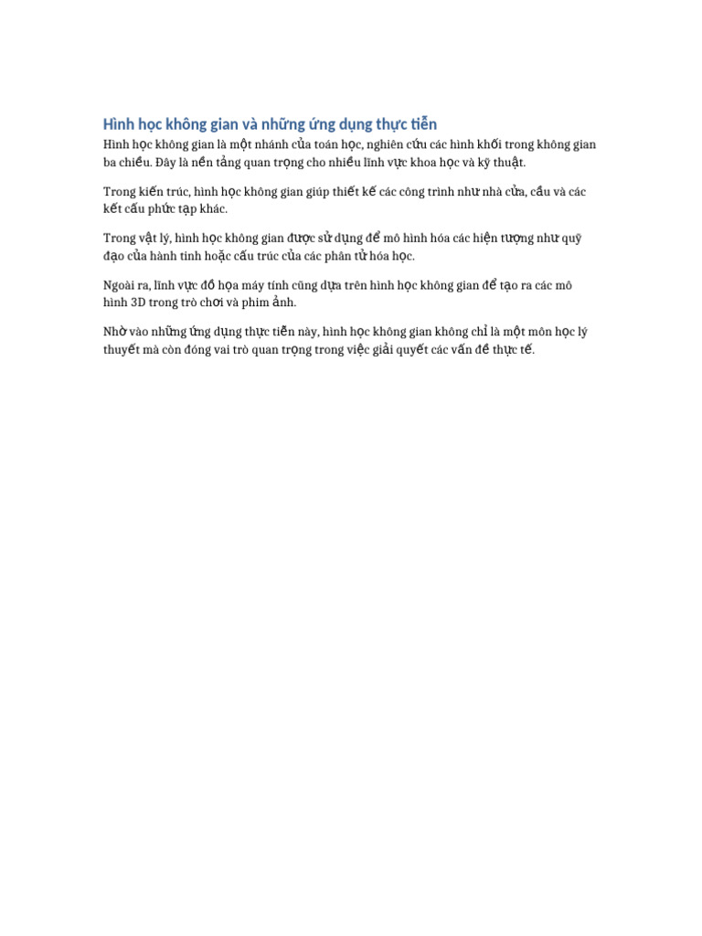 Hinh Hoc Khong Gian | PDF