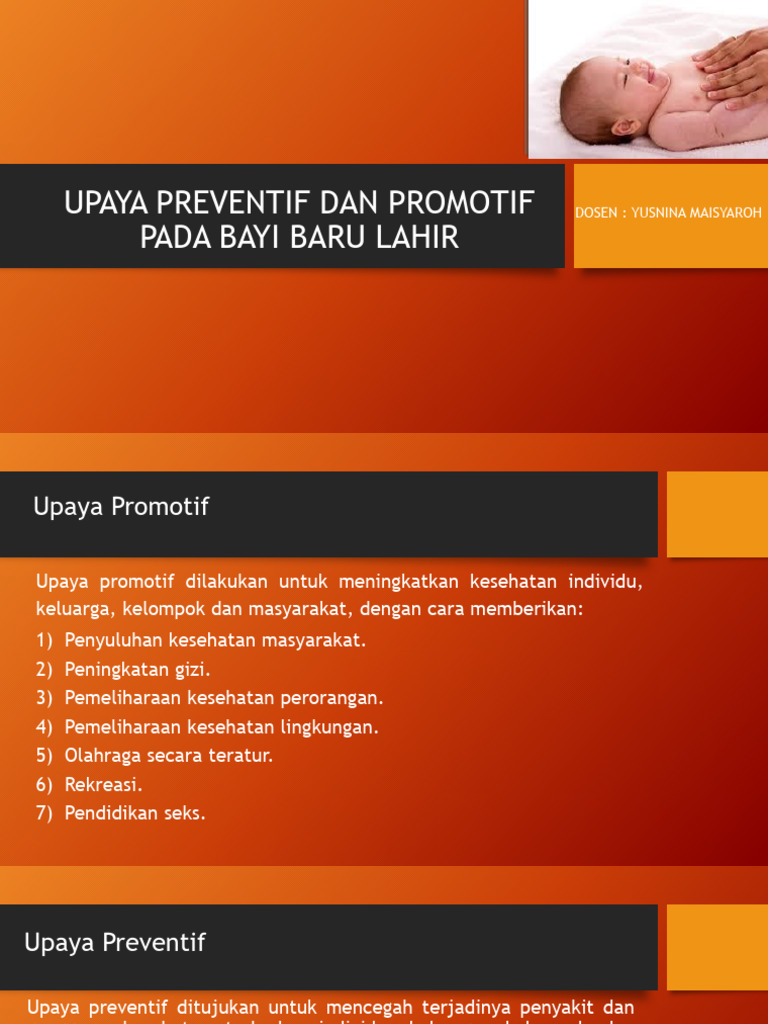 Upaya Promotif dan Preventif Bayi Baru Lahir | PDF