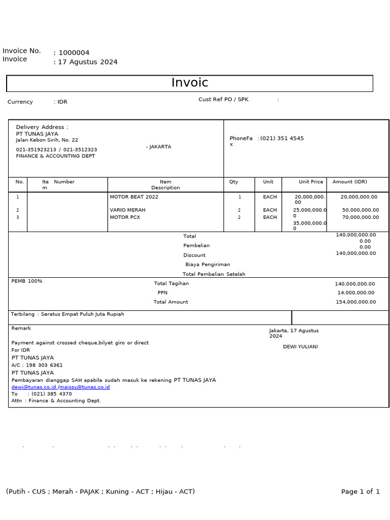 Invoice-3 | PDF | Indonesian Rupiah | Payments