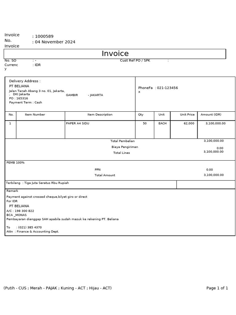 Invoice STD Alone With Tax IDR - v2 | PDF
