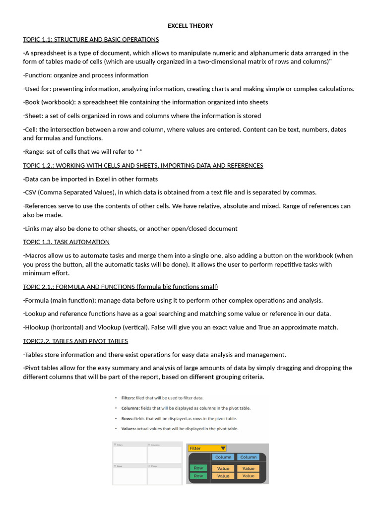 EXCELL THEORY | PDF | Spreadsheet | Computing