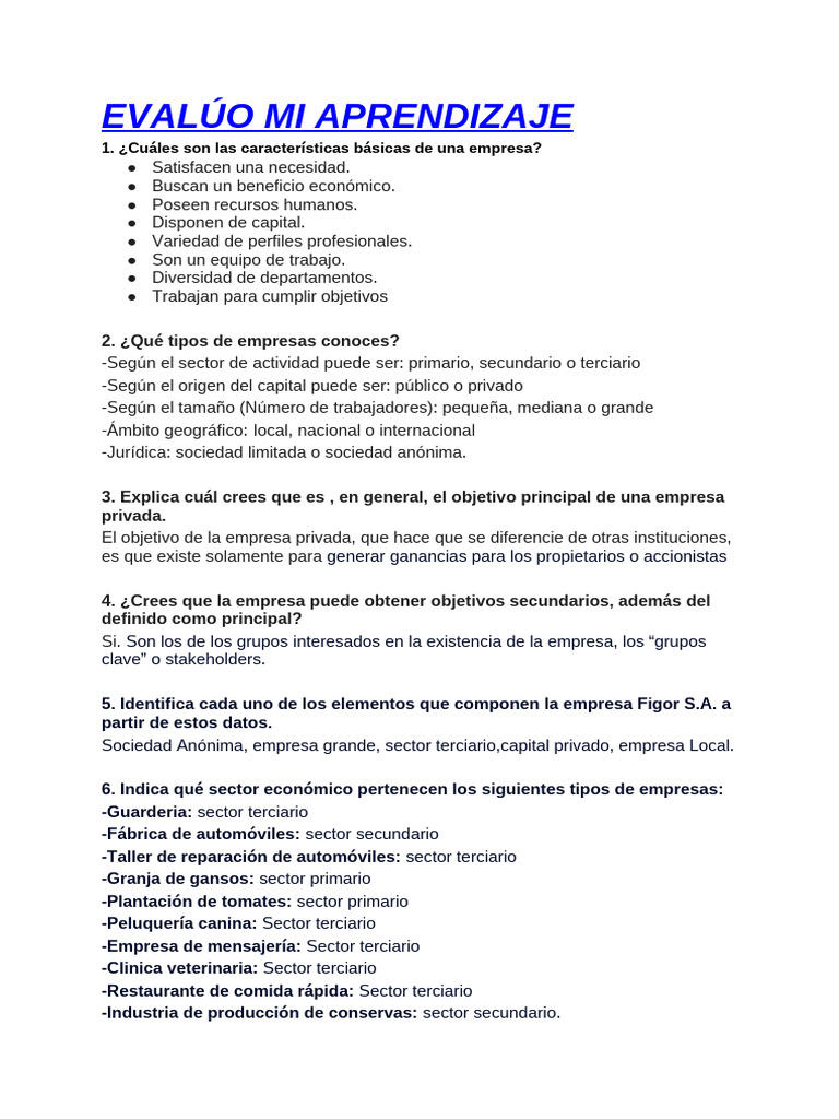 Evaluo Mi Aprendizaje | PDF | Business | Gestión de recursos humanos