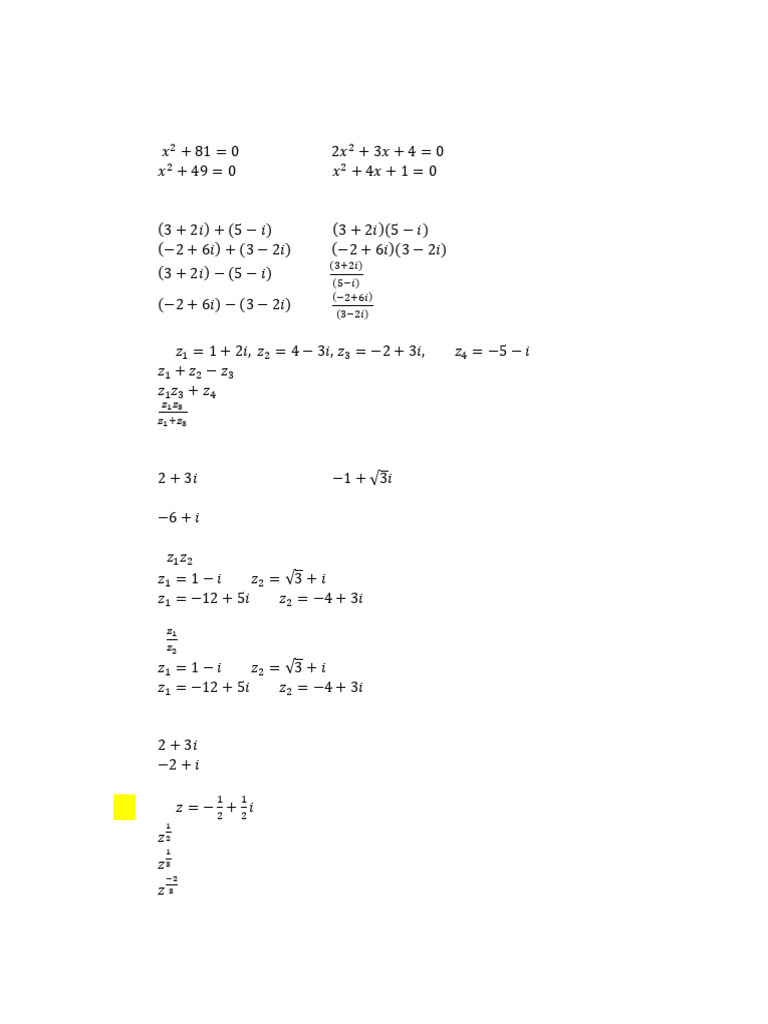 Tutorial Complex Number Part 1 | PDF | Science & Mathematics