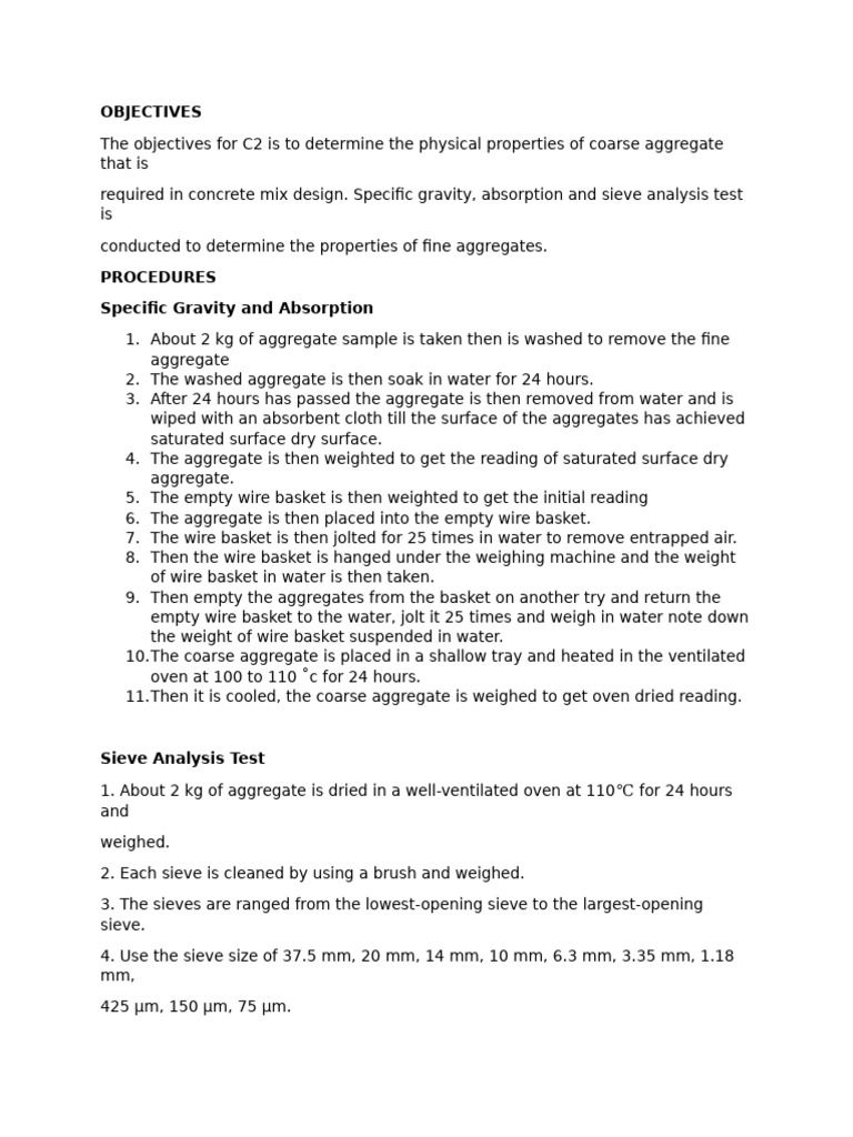 Lab c2 Procedure | PDF