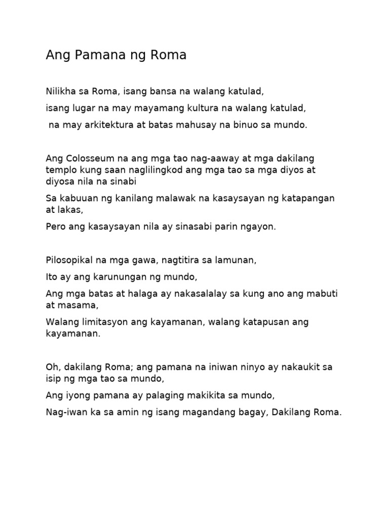 Ang Pamana NG Roma | PDF