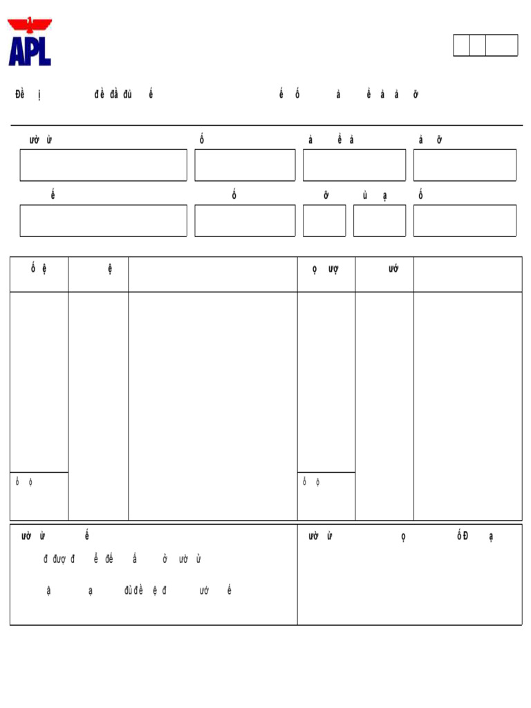 Container Packing List: APL Hotline: 0934172566 | PDF