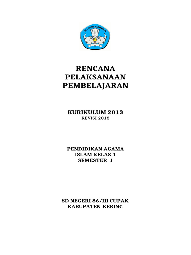 RPP KELAS 1 SEMESTER 1 - Irham V | PDF