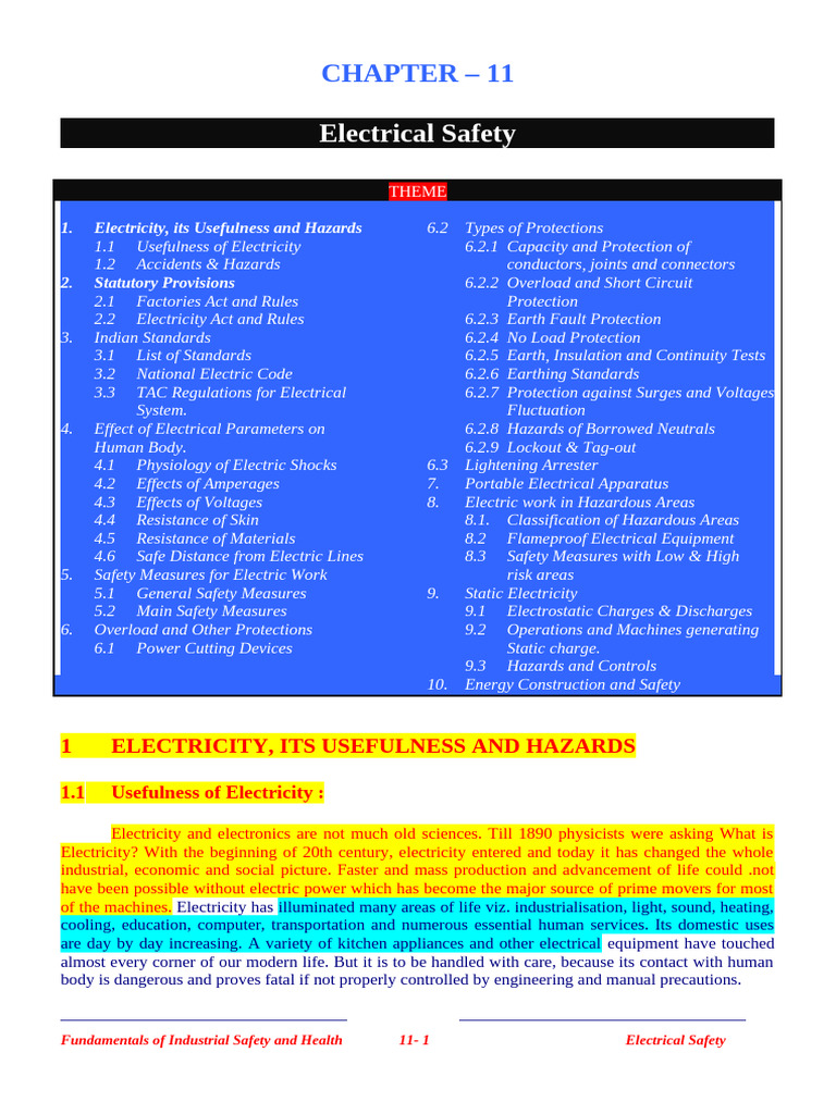 Electrical Safety: Hazards and Protections | PDF | Electrical Wiring ...