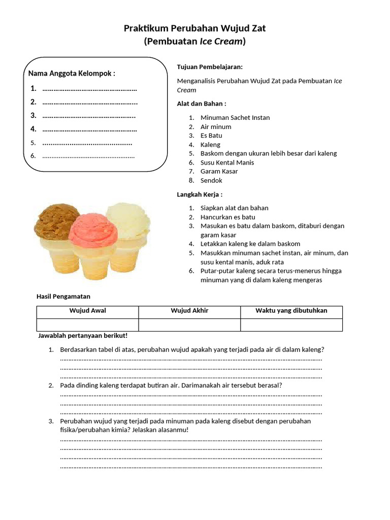 LKPD Perubahan Wujud Zat | PDF