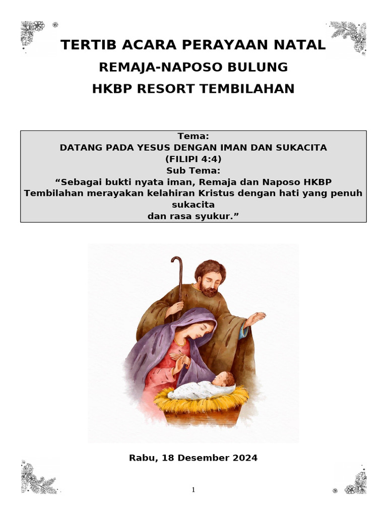 Tertib Acara Natal Rena 2024 | PDF | Agama & Spiritualitas