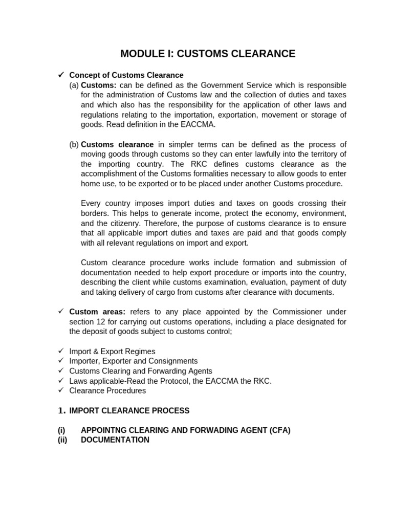 Customs Clearance Procedures Overview | PDF | Customs | Taxes