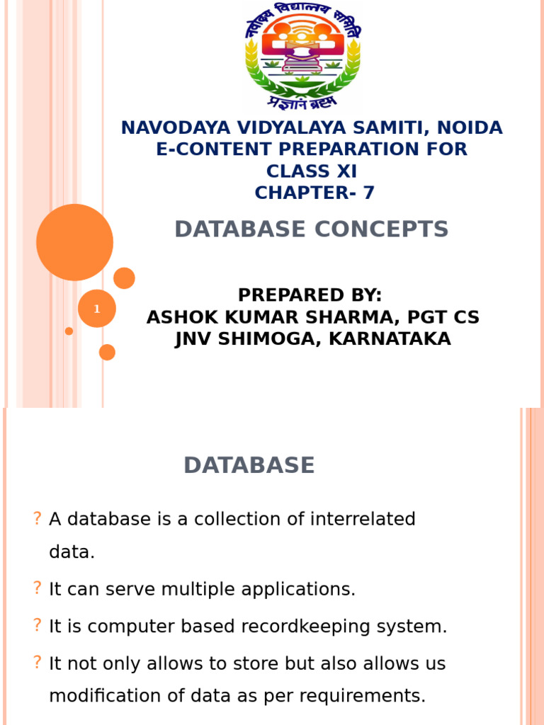 Class XI Database Basics | PDF | Relational Model | Relational Database