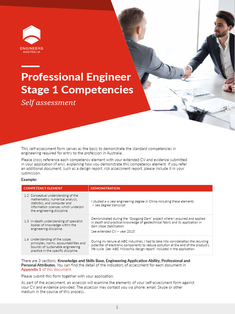 Engineer Australia - Professional Engineer Stage 1 Competencies | PDF ...