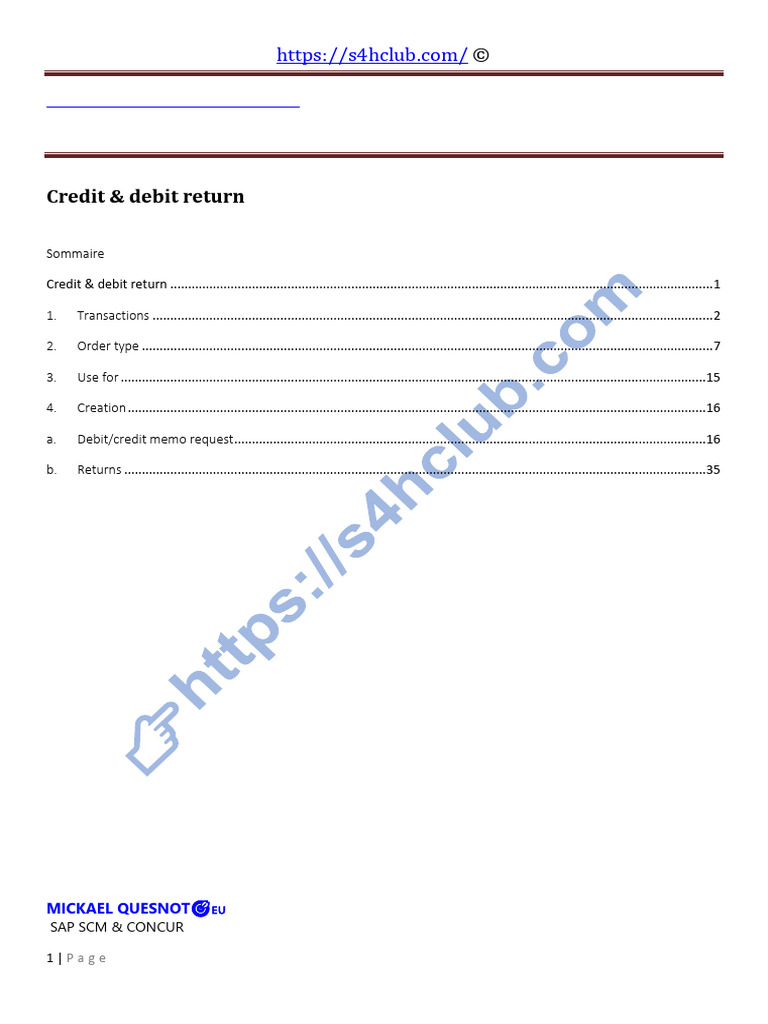 Credit & Debit Return | PDF | Debits And Credits | Receipt