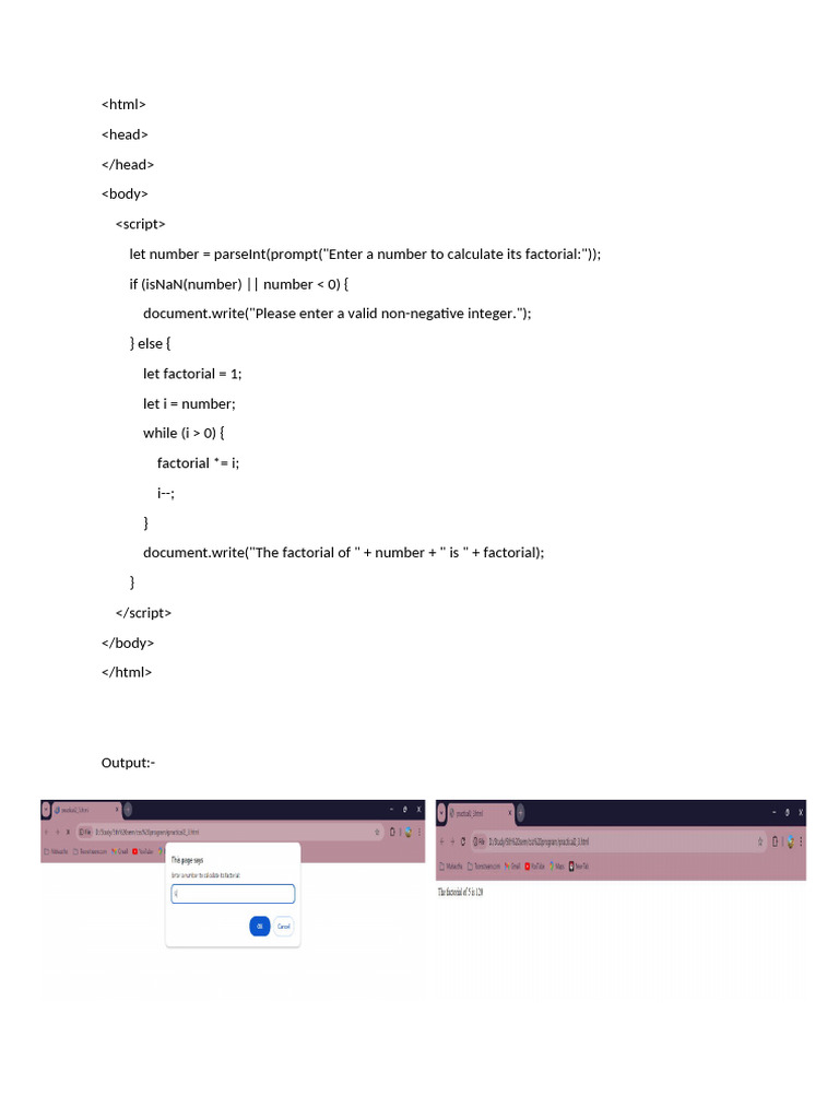 Factorial Calculator Script | PDF