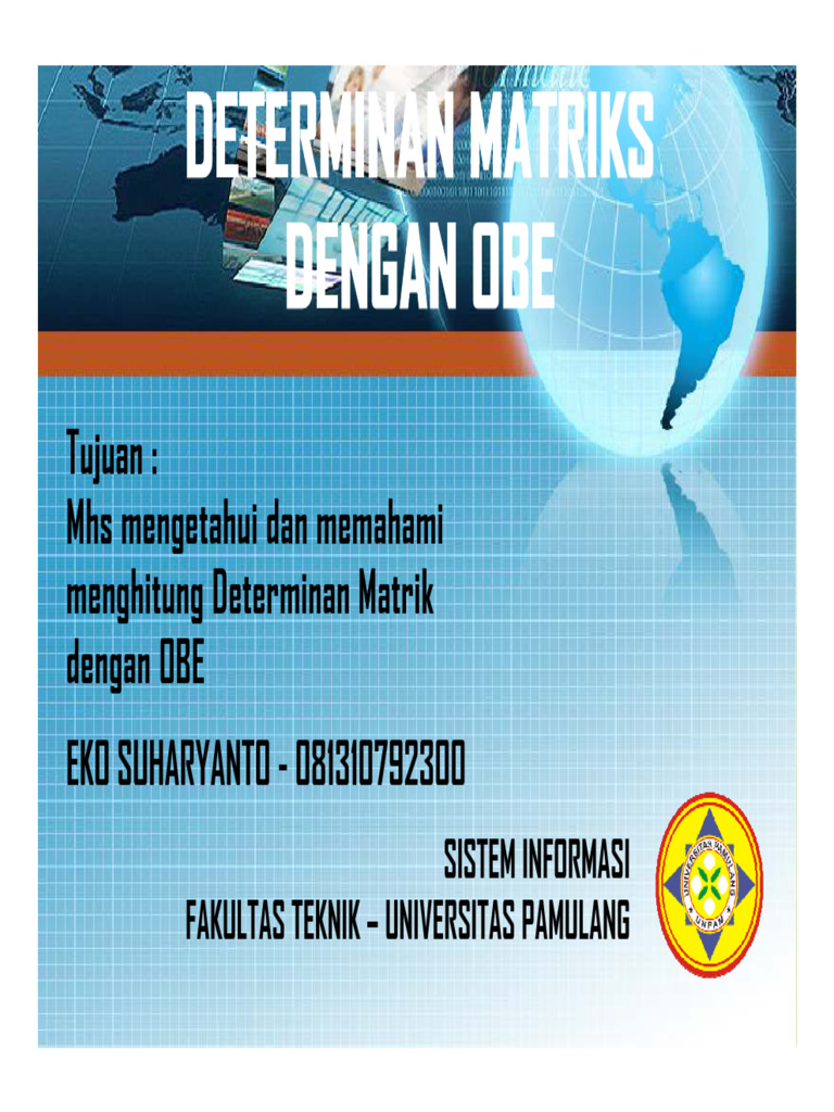 Determinan Matriks Dengan OBE | PDF