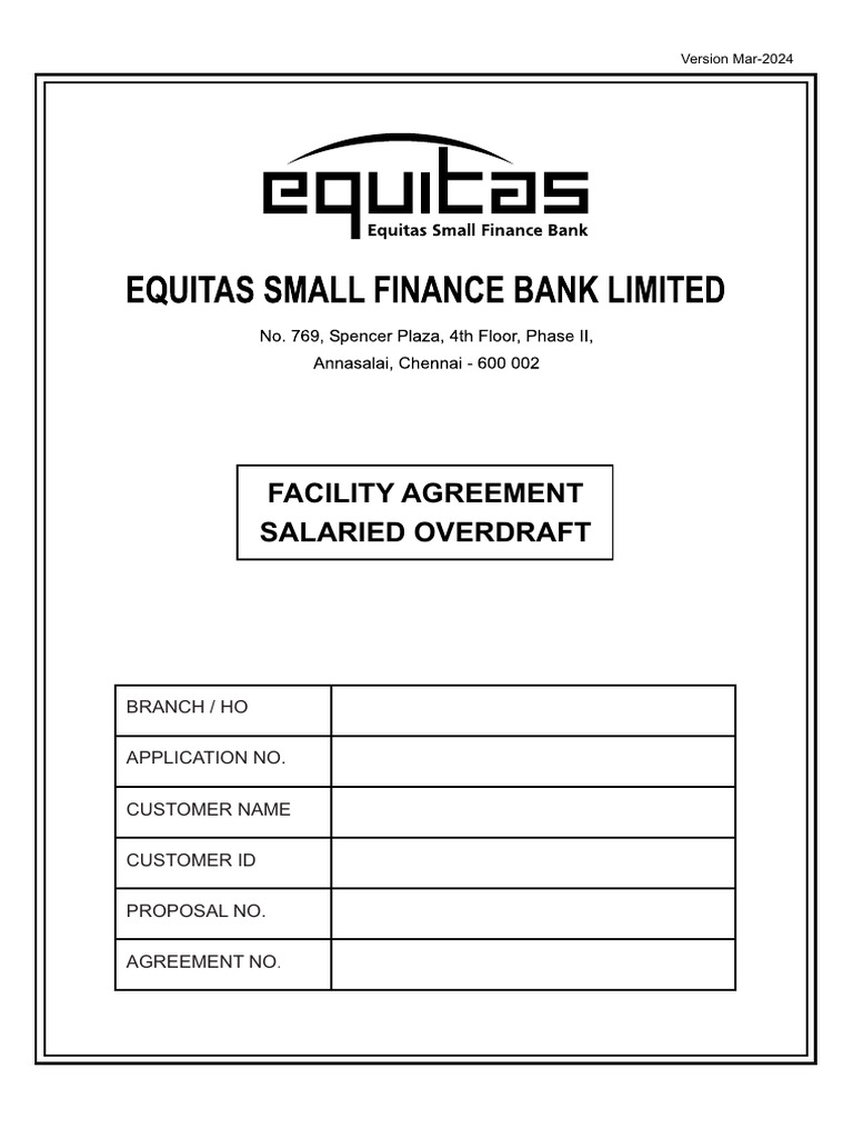 Facility Agreement Salaried Overdraft May 2024 494af2910d | PDF | Guarantee | Banks
