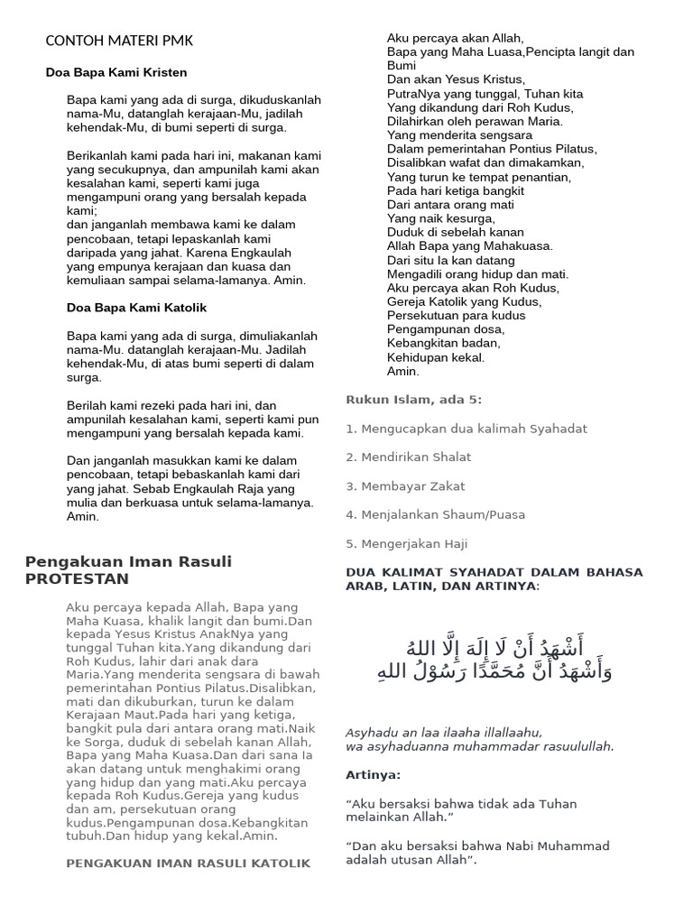 Contoh Materi PMK | PDF | Agama & Spiritualitas