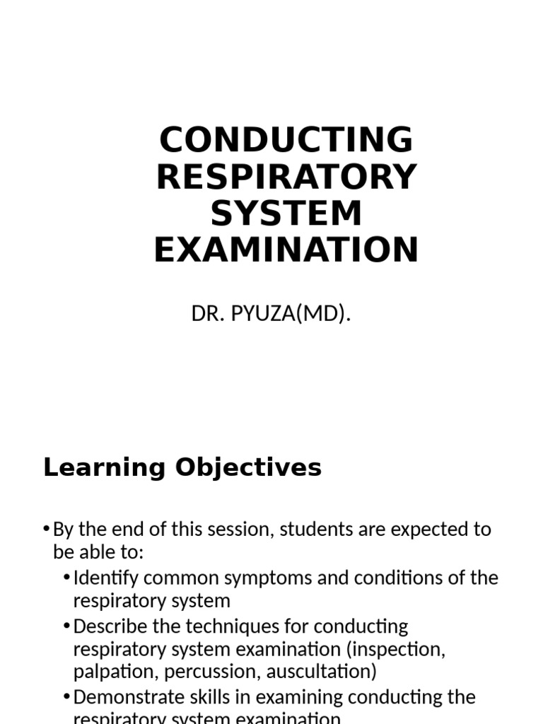 Performing Respiratory System Examination | PDF | Lung | Thorax