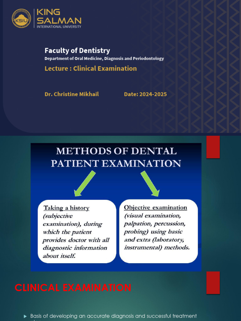 Clinical Examination KSIU Part 1 | PDF | Periodontology | Blood Vessel