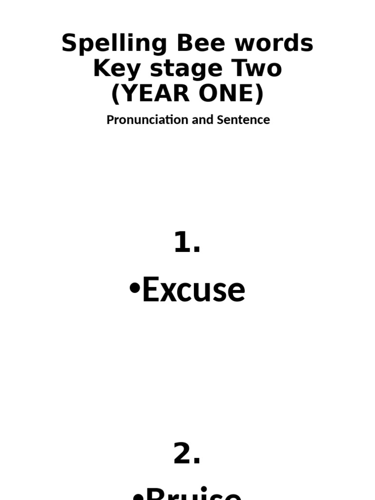Spelling Bee Key Stage Two (YEAR ONE) | PDF | Home & Garden