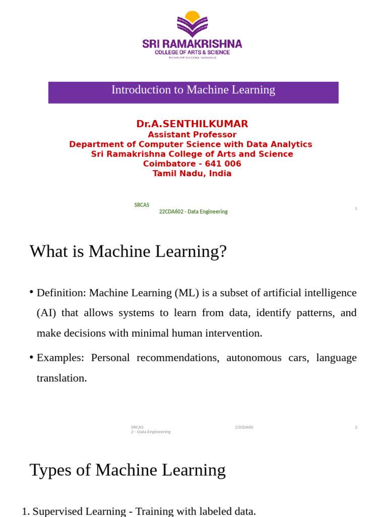 Unit1 Introduction | PDF | Machine Learning | Artificial Intelligence