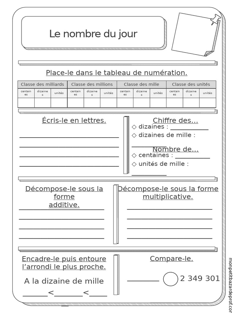 Le Nombre Du Jour | PDF