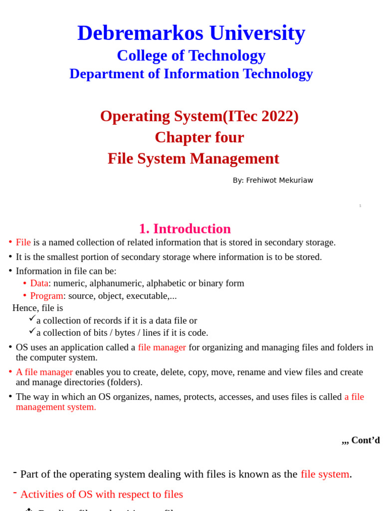 Chapter 4 | PDF | Computer File | File System