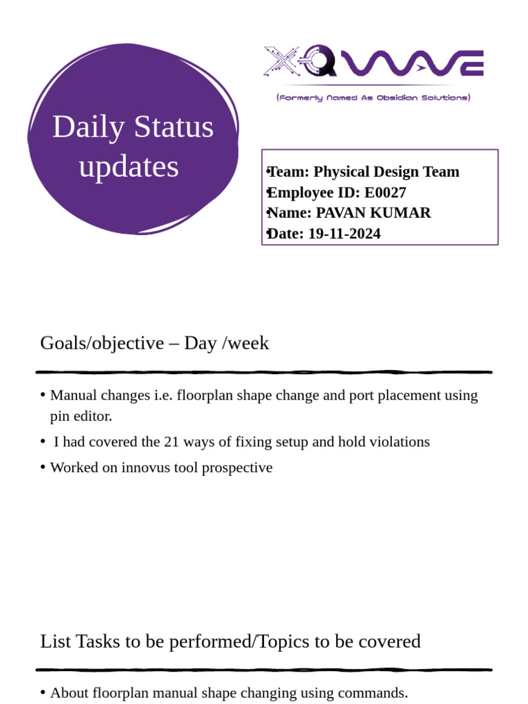 Daily Status Updates | PDF