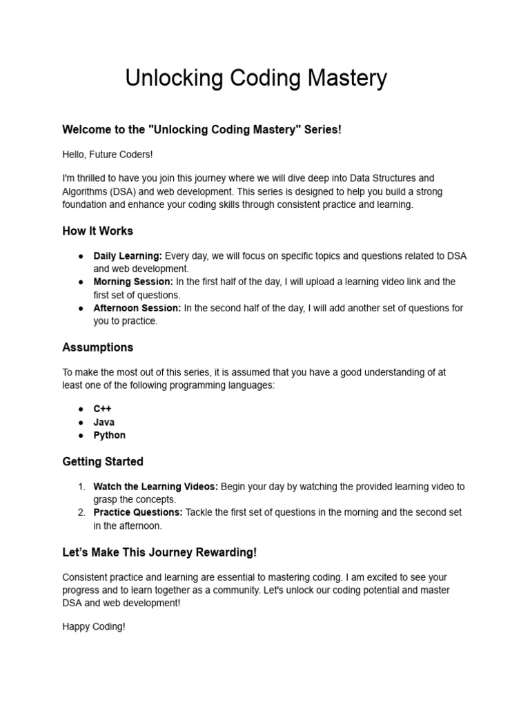 Unlocking Coding Mastery Pdf C Computer Programming