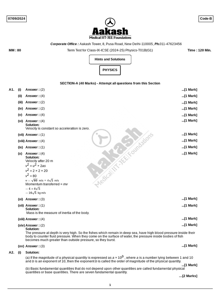 Corporate Office: Aakash Tower, 8, Pusa Road, New Delhi-110005, Ph.011 ...