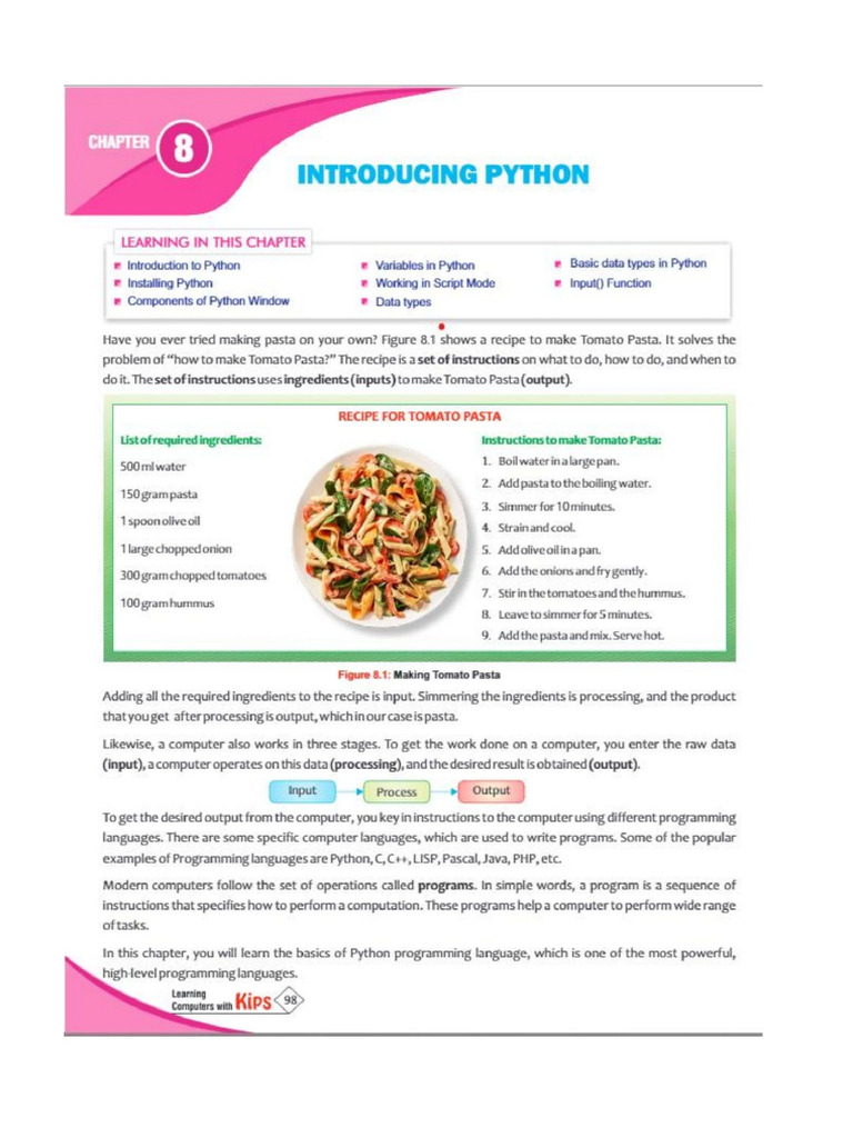 CHAPTER 8 - INTRODUCING PYTHON (Class 6) | PDF