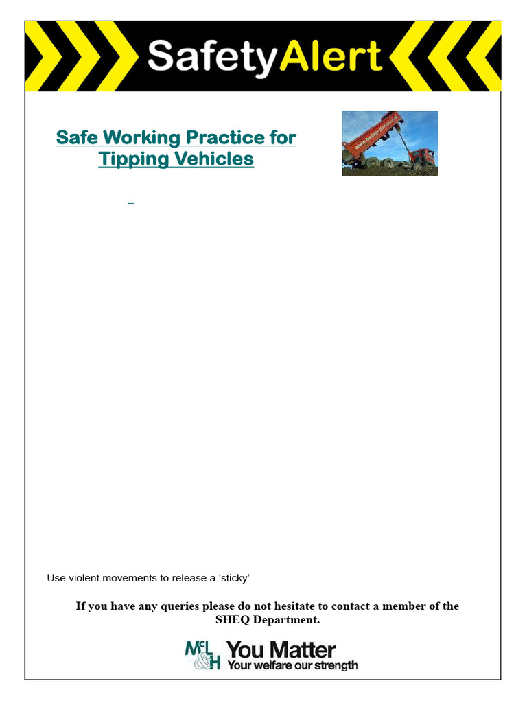 Safety Alert Tipping Vehicles | PDF | Business