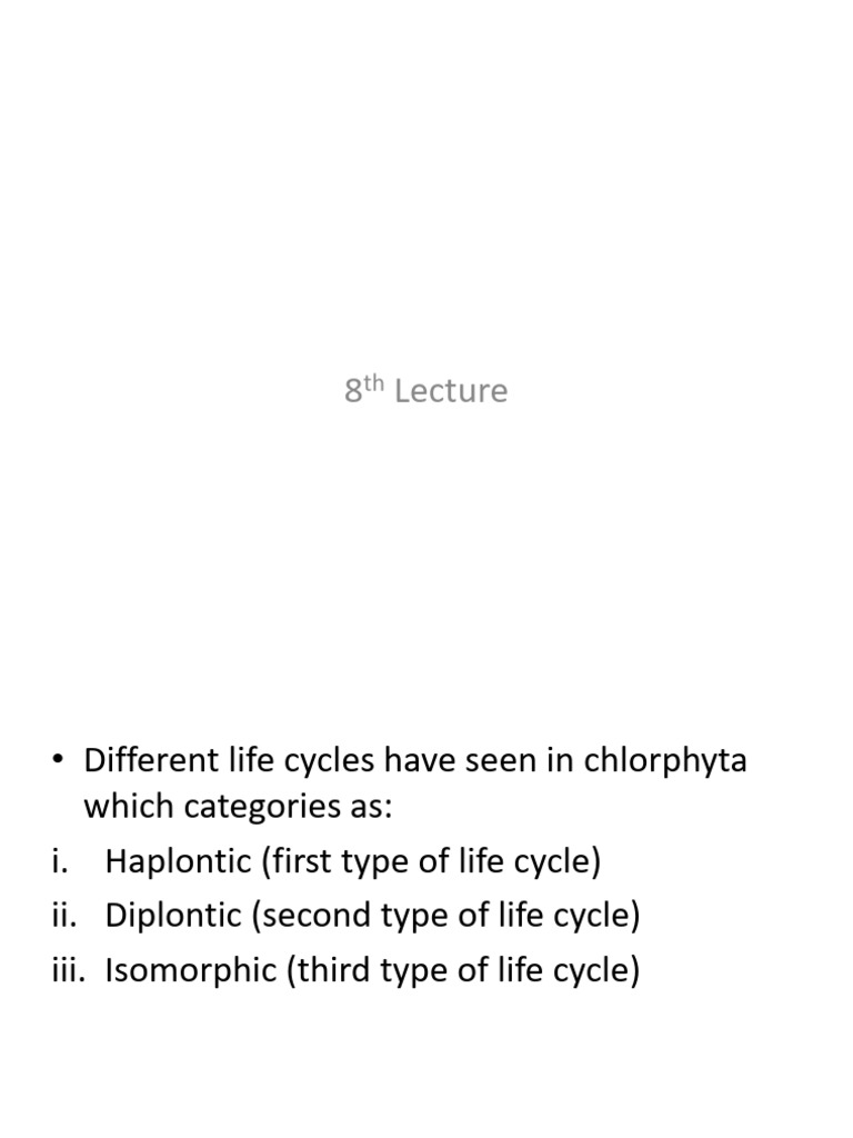 Life Cycles of Chlorophyta Explained | PDF | Biological Processes ...