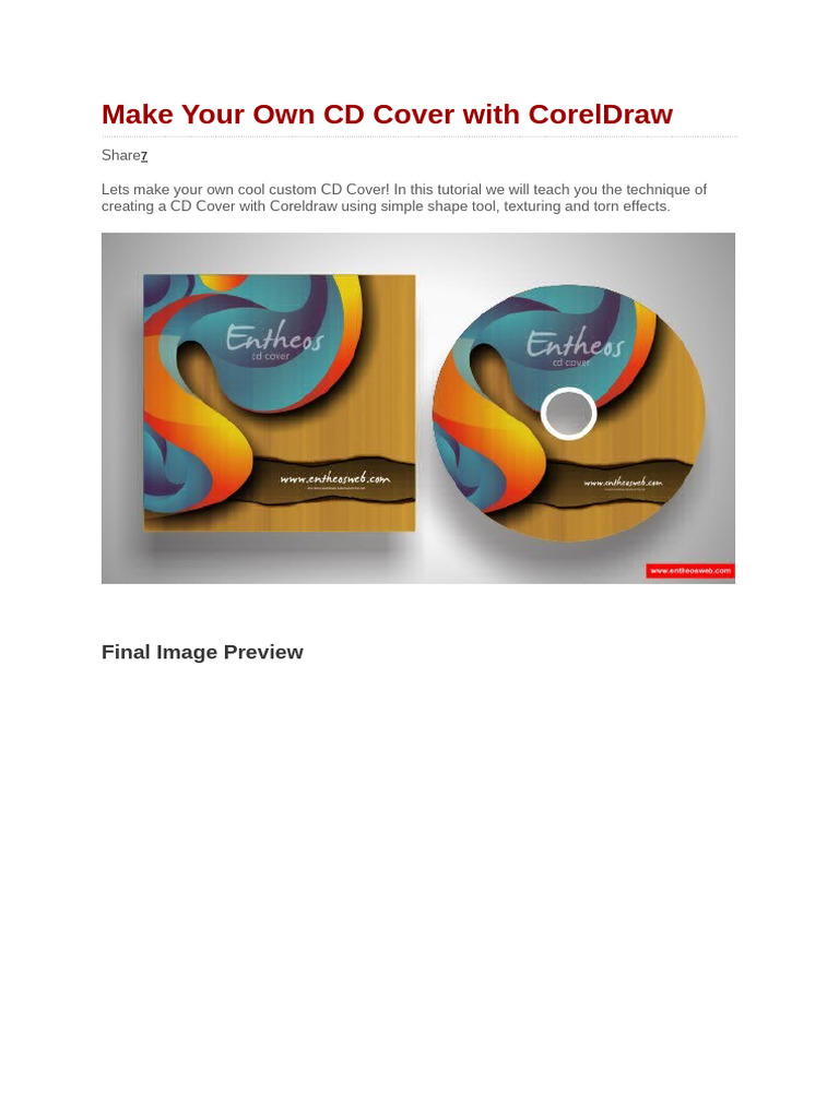 8 Make Your Own CD Cover With CorelDraw | PDF