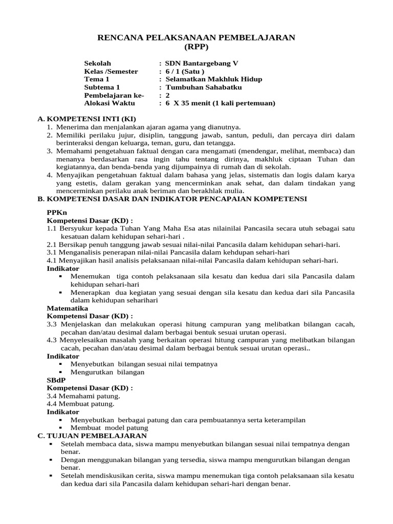 Tema 1 Sub Tema 1 Pemb 2 | PDF