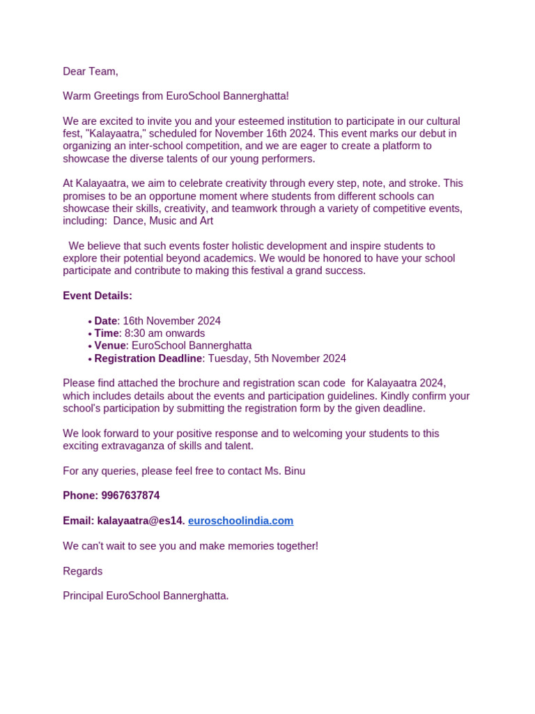 Dear Team | PDF