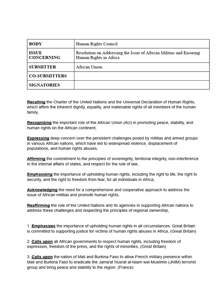 AIC African Militias and Ensuring Human Rights in Africa | PDF | Human ...