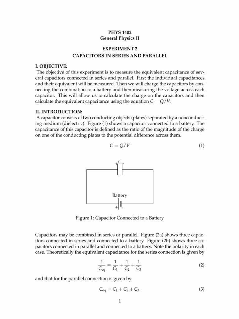 Capacitors Lab | PDF