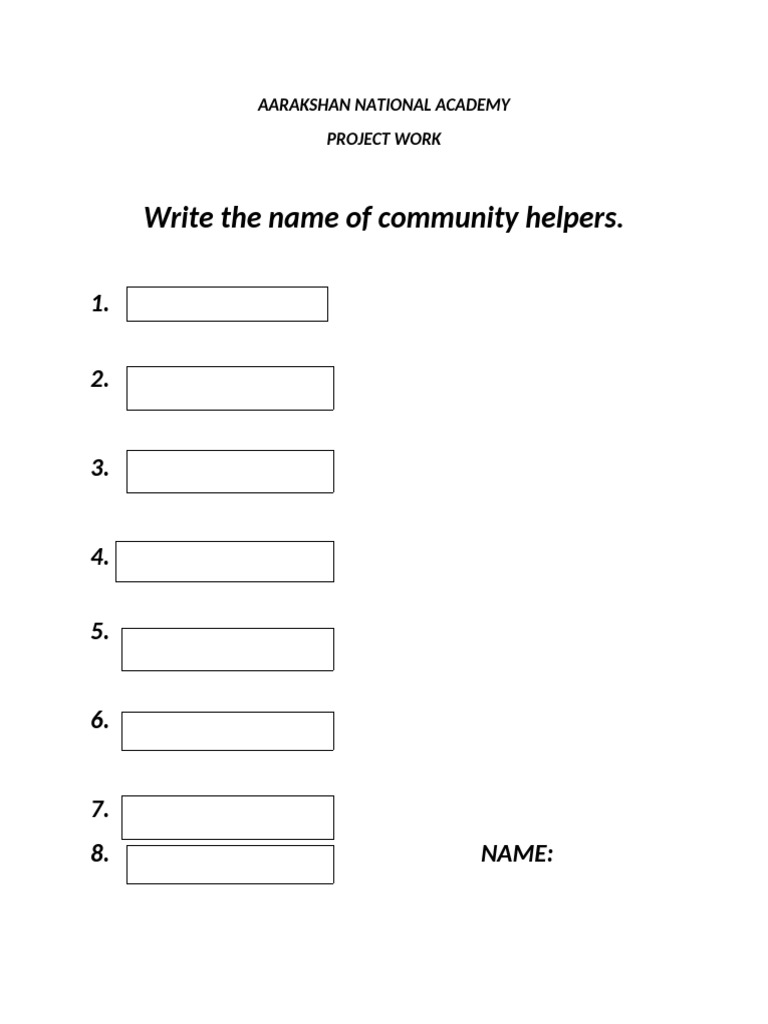 Community Helpers Ukg | PDF