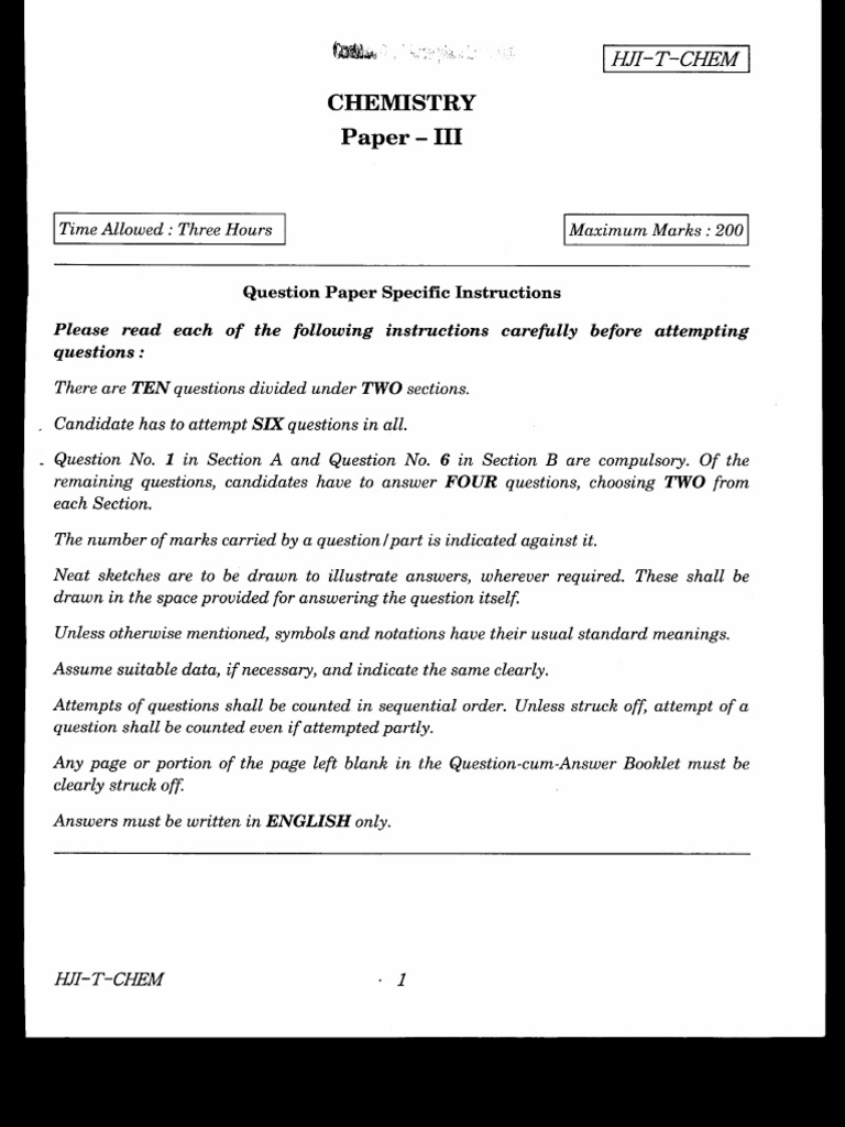 Chem - P3 Cgsme 2020 | PDF