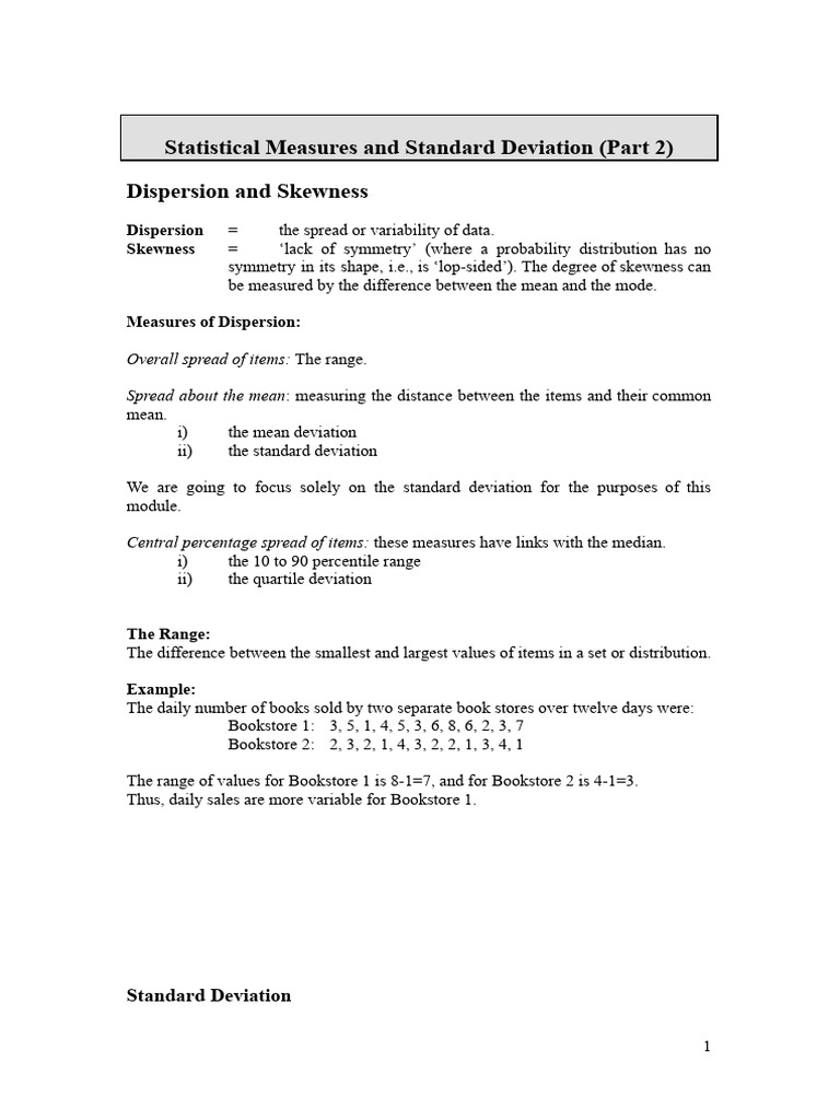 Statistical Measures 2024 (Part 2) - Word | PDF | Skewness ...