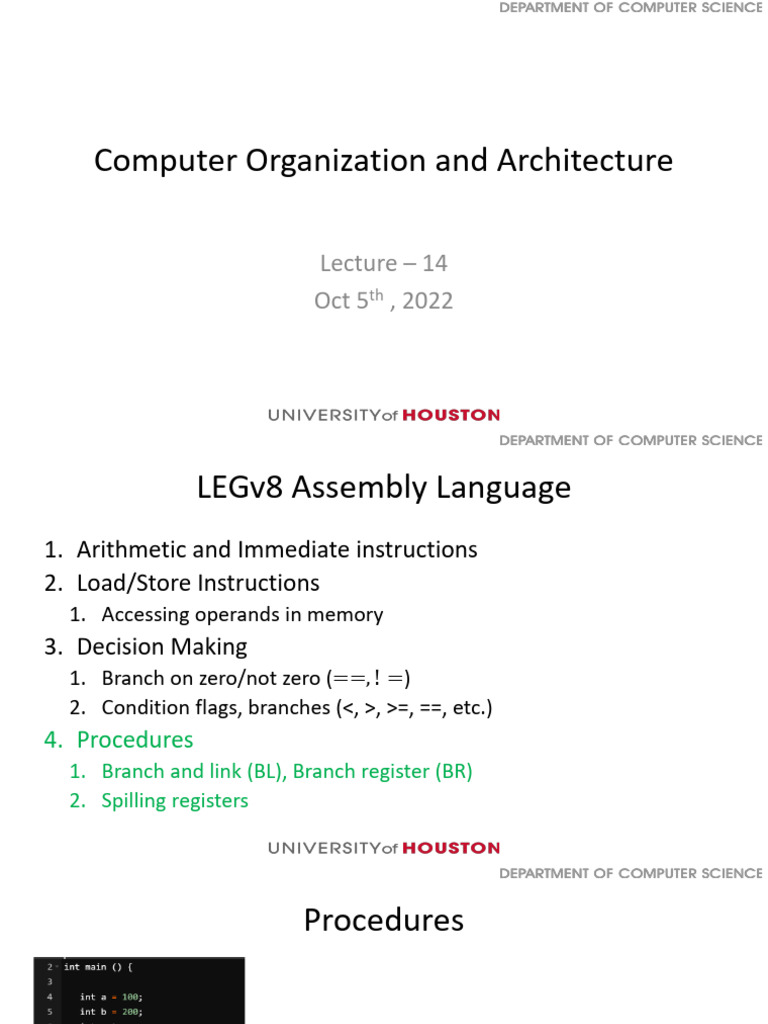 LEGv8 - Section 3 - Procedure | PDF | Computer Science | Computer Programming
