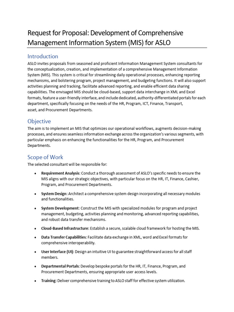 MIS | PDF | Procurement | Consultant